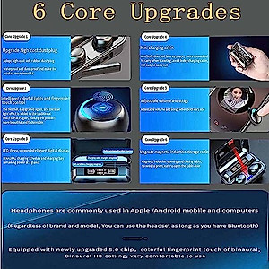 Wewdigi Bluetooth Earphones Noise-canceling Headphones Sports Headphones Lightweight Headphones Waterproof Stereo Earphones with Built-in Microphone Earphones