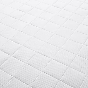 PEACE NEST Quilted Bedding Mattress Pad Protector, Cooling Down Alternative Mattress Topper King Size, Mattress Cover with Elastic Deep Pocket, White