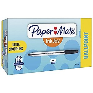 Paper Mate InkJoy 50ST Ballpoint Pens, Medium Point (1.0mm), Black, 12 Count