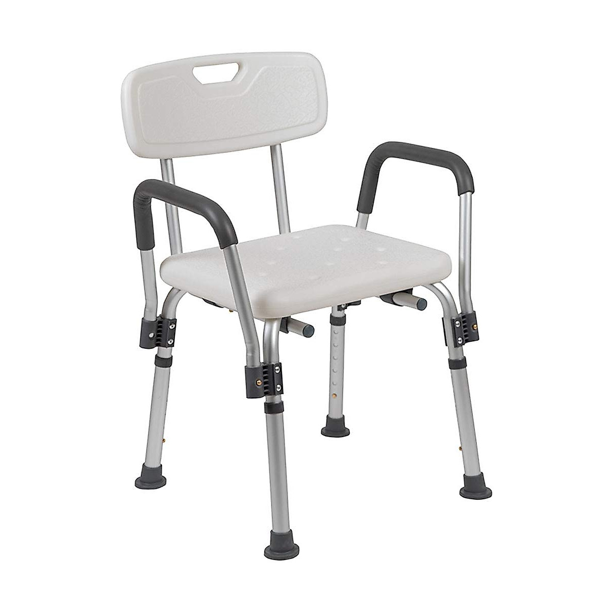 Flash Furniture HERCULES Series 300 Lb. Capacity, Adjustable White Bath & Shower Chair with Depth Adjustable Back