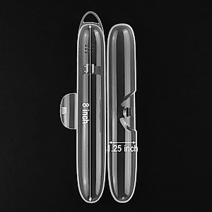 Cosmos Pack of 4 Transparent Plastic Portable Travel Toothbrush Case Holder Organizer with Hook for Travel Use