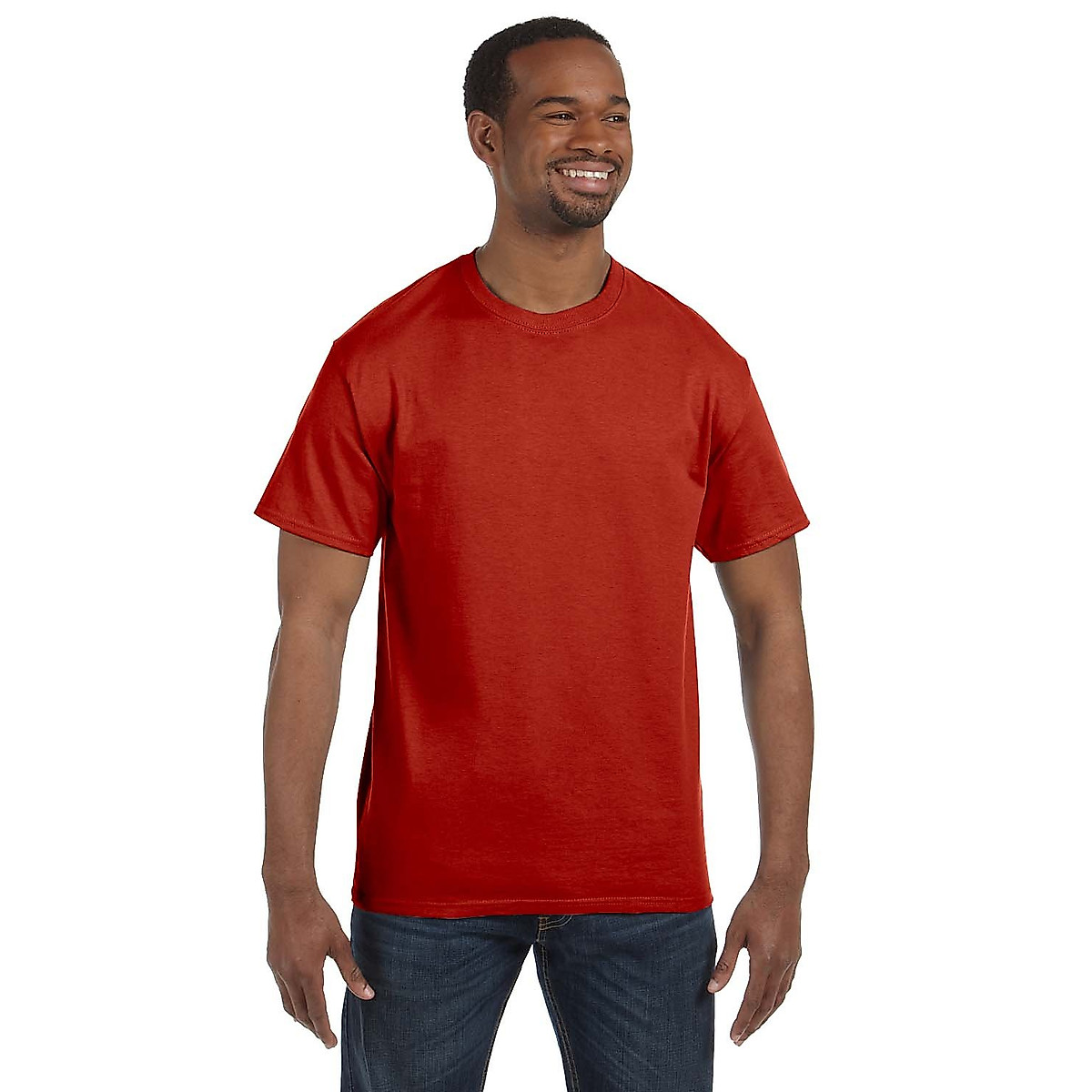 Hanes Tagless Men`s T-Shirt Deep Red
