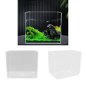 ZHIZHOUNEY Transparent Plastic Fish Bowl with Anti Slip Bottom Aquarium Aquatic Pet Supplies Practical Fish Tank Flower Plant Vase Plastic Aquarium Tank Plastic Aquarium Tank Large