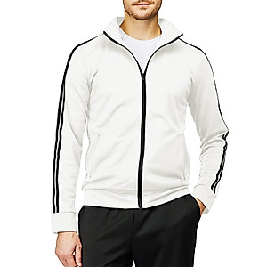 H2H Men's Essentials Warm-Up tripes Track Top IVORY US 3XL/Asia 4XL (CMOJA0103)
