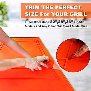 36" Silicone Griddle Mat for Blackstone, Heavy Duty Food Grade Silicone Grill Cover, Cuttable Griddle Silicone Protective Mat Cover, Resizable and Customizable (36/28/22inch)
