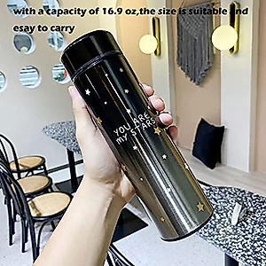 Smart Water Bottle with LED Temperature Display,Tea Infuser Bottle,Travel Coffee Mug,17oz/500ml Insulated Water Bottle,Flask for hot and cold drinks