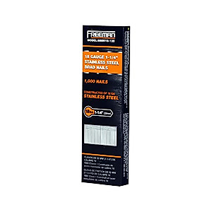 Freeman SSBN18-125 18-Gauge 1-1/4" Glue Collated Stainless Steel Brad Nails (1000 count)