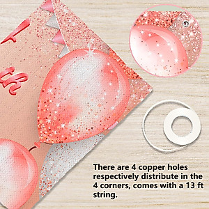 Happy 60th Birthday Rose Gold Banner Cheers to 60 Years Old Backdrop Confetti Balloons Theme Decor Decorations for Women 60 Years Old Pink Birthday Party Supplies Bday Background Favors Gift Glitter