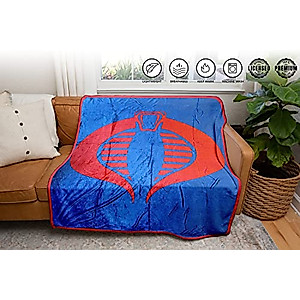 G.I. Joe Cobra Symbol Blue 80's Cartoon Printed Throw Blanket