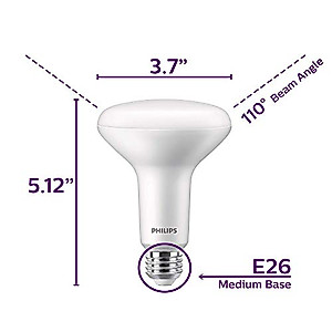Philips LED Flicker-Free High Lumen BR30, Dimmable Warm Glow Effect, 1400 Lumen, 2700-2200K, 15W=100W, EyeComfort Technology, E26 Base, Title 20 Certified, 4-Pack