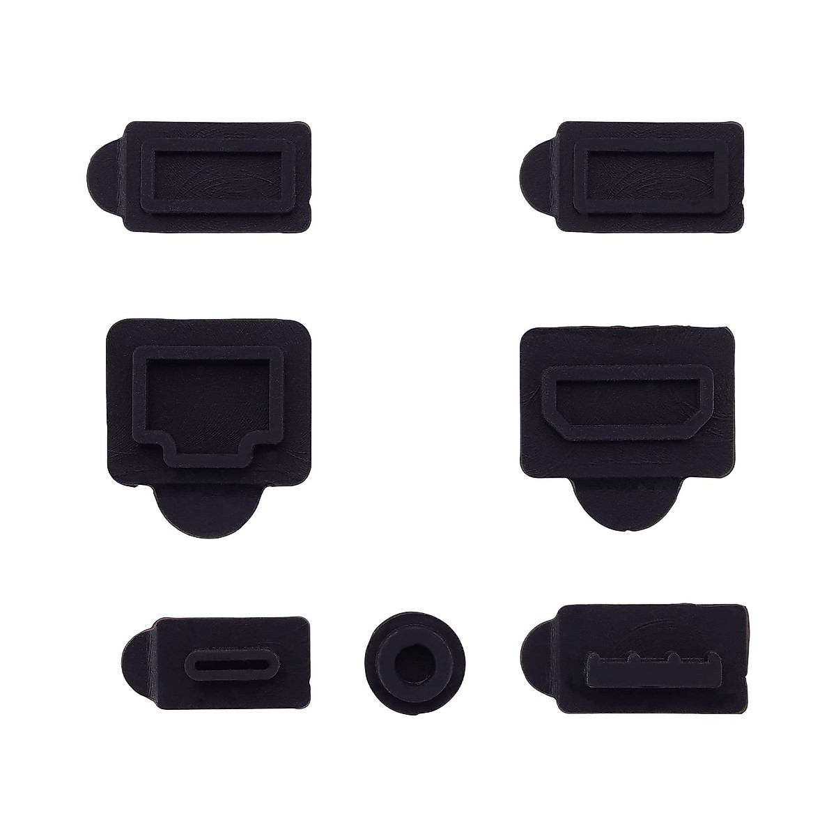 PlayVital Silicone Dust Plug Set for ps5 Console, USB HDMI Interface Type A/C LAN Port Dust Cover Stopper for ps5 Digital & Disc Edition Console, Dustproof Plug Accessories for ps5 Console - Black