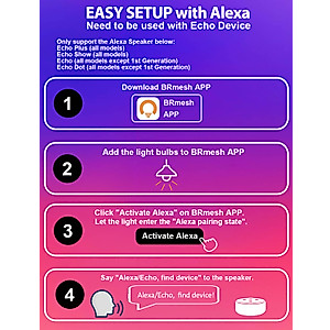 ILC Alexa Light Bulbs (130 Watt Equivalent) Smart Light Bulbs Work with Alexa Required Echo Device, 1300 Lumens, Color Changing Warm White 2700K, 13W Bright LED Bulbs (4 Pack)
