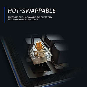 Mountain Everest 60 Compact RGB Gaming Keyboard - with Lubricated Hot-Swappable Mechanical Contacts and More Encore - US ANSI (Everest 60 | Touch 55, Quartz B)