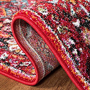 SAFAVIEH Vintage Hamadan Collection Accent Rug - 4' x 6', Red & Multi, Oriental Persian Design, Non-Shedding & Easy Care, Ideal for High Traffic Areas in Entryway, Living Room, Bedroom (VTH222A)