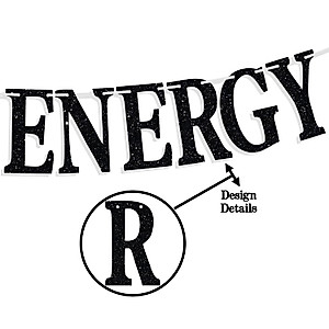 Big Virgo Energy Banner, Virgo Aug/Sept. Birthday Party Decor - 12 Constellation Theme Birthday Party Decorations Supplies, Black Glitter