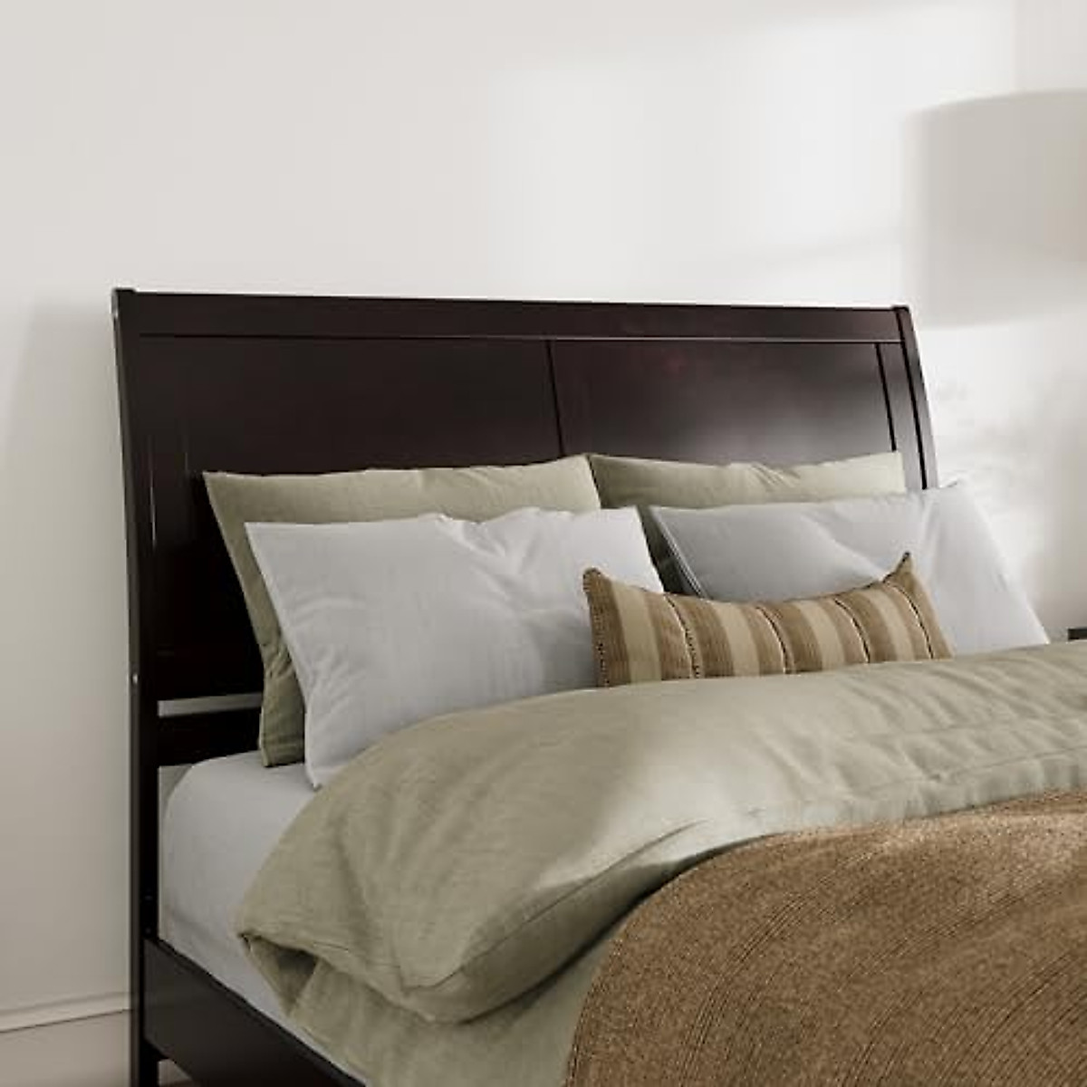 AFI Portland Queen Size Headboard with Attachable Charger in Espresso