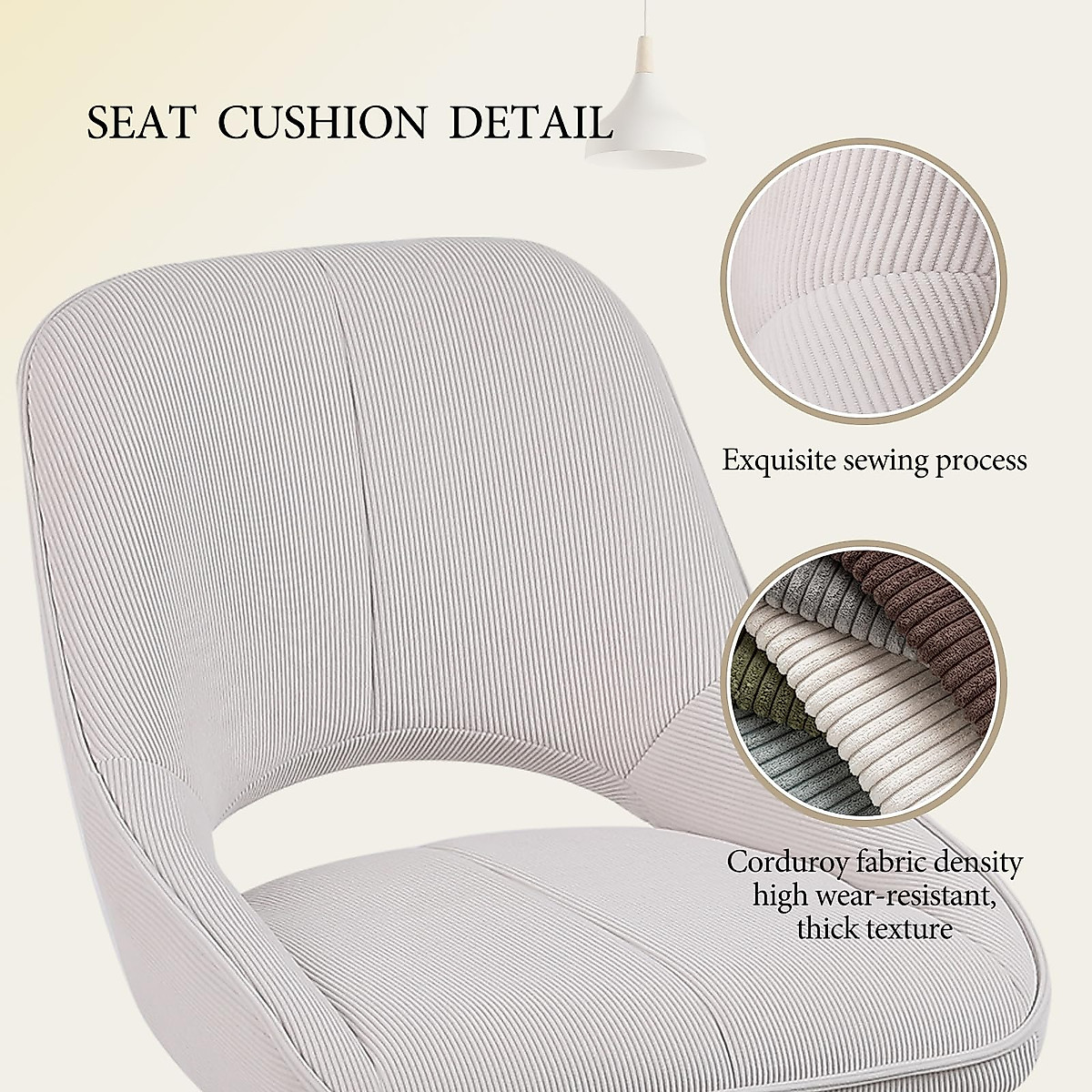 Chummaven Counter Stools Set of 2 Mid Century Modern Barstools with Legs Upholstered Bar Stools with Hollow Back 26 Inch Counter Height Stool Chairs for Kitchen Island(Beige)