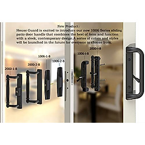 House Guard Black Patio Door Handle Set with Mortise Lock,Suitable for Replacement Sliding Doors Lock 3-15/16”Screw Hole Spacing.Choices That Add a Unique to Your Patio Glass Sliding Door.