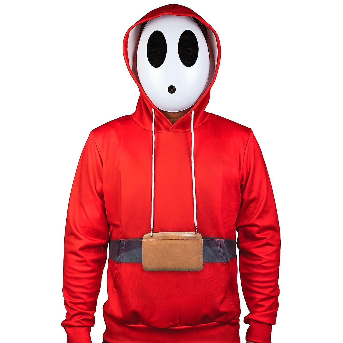 camzezy Shy Guy Mask for Halloween Cosplay Costume Full Face White Mask Game Cosplay Costume Props Accessories for Halloween