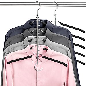 Space Saving Hangers for Clothes, HangerSapce Multi Layers Stainless Steel Shirt Hangers, 2 Pack Clothes Hangers Sapce Saving for Closet Organizers and Storage