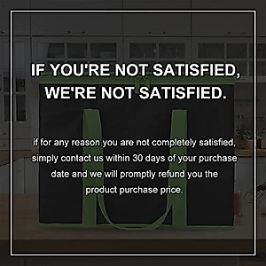 Bodaon 4-Pack Insulated Pizza Delivery Bags, X-Large Reusable Grocery Shopping Bags, Black with Green Edge