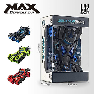 Pull Back Cars Toys, Pull Back Vehicles Motorcycle Launcher Toy Die-cast 3 in 1 Catapult Race Trinity Chariot (Black)