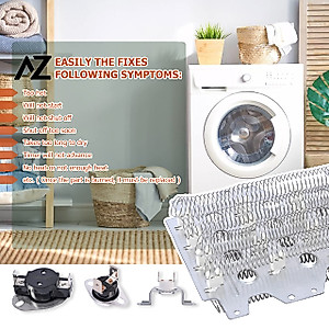 AZ4U Dryer Heating Element Replaces For Samsung DV45K6500EV/A3 DV45K6500EW/A3 DV45K6200EZ/A3 DV52J8700EP/A2 DV48J7700EW/A2 DV45H6300EW/A3 DVE45M5500P/A3 DVE45M5500W/A3 DVE60M9900V/A3 DV50K7500EW/A3