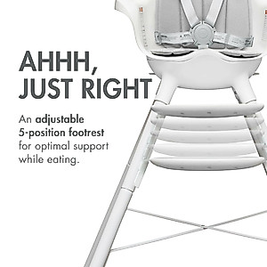 Boon GRUB Adjustable Baby High Chair - Convertible High Chair and Toddler Chair - High Chairs for Babies and Toddlers 6 Months to 6 Years - Dishwasher Safe - White