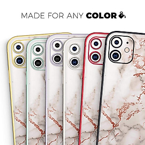 Design Skinz Rose Pink Marble & Digital Gold Frosted Foil V5 - DesignSkinz Protective Vinyl Decal Wrap Skin Cover Compatible with The Apple iPhone 11 (Full-Body, Screen Trim & Back Glass Skin)