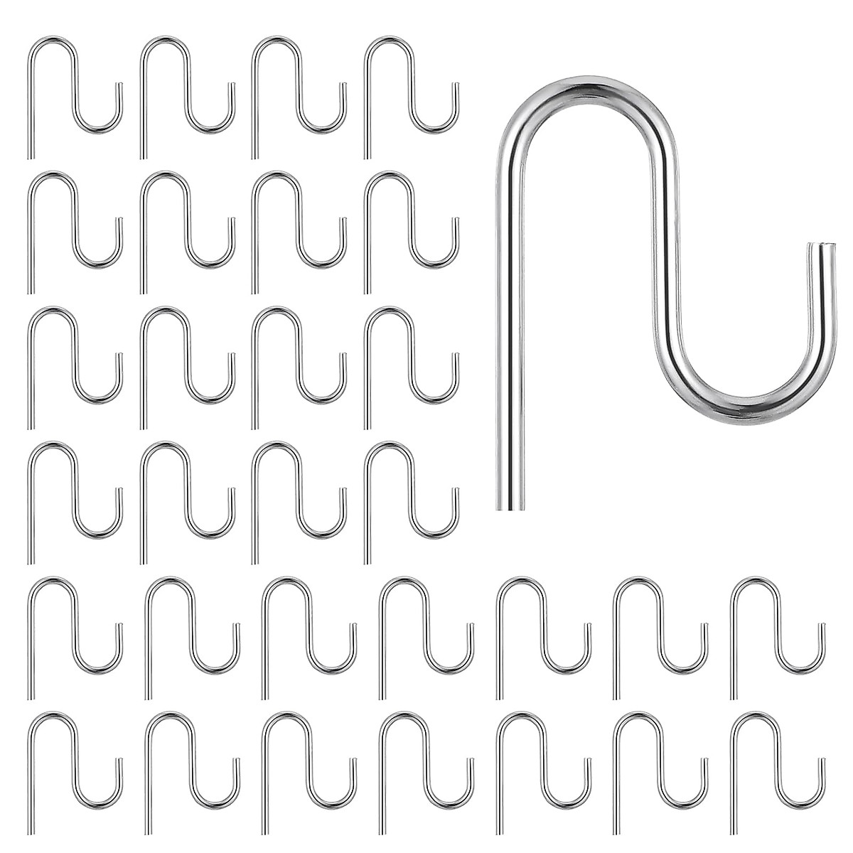 30 Pcs Long Shed Hooks for Hanging Heavy Duty Individual Utility Hooks Universal Wall Mounted J Utility Hangers for Tools Shovels Rakes Bikes Organization