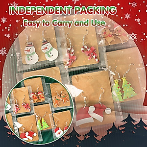 AUGSUN 8 Pairs Holiday Earrings for Women Christmas Acrylic Earrings Double Side Design Christmas Tree Gingerbread Men Decoration Christmas Jewelry