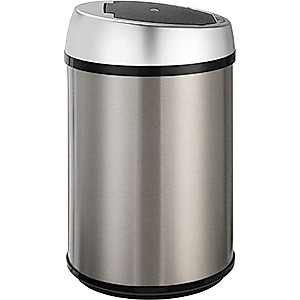 Hanover 12-Liter / 3.1-Gallon Stainless Steel 12 Liter-3.1 Gallon Home and Kitchen | Fingerprint Smudge Resistant | Soft Close | Sensor Lid, 12L Trash Can 3