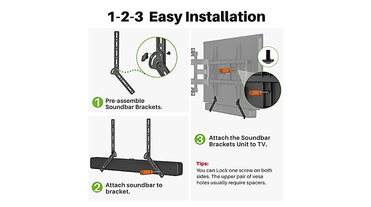 USX MOUNT Sound Bar Mount - Adjustable, Universal, Easy Install