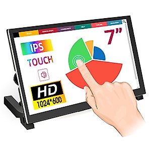 ELECROW 7 Inch Monitor 1024x600 Portable Touchscreen Monitor for Laptop Compatible with Raspberry Pi Banana Pi Jetson Nano Computer
