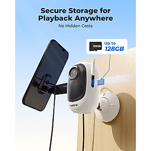 REOLINK 3MP Outdoor Cameras for Home Security, Argus 2E+Solar Panel, No Hub Needed, Local Storage, Human/Vehicle Detection, Rechargeable Battery Solar Powered Camera with 32GB SD Card