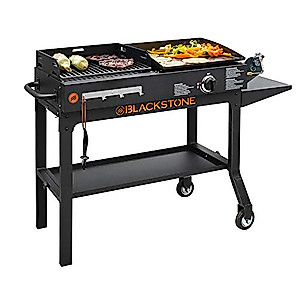 Blackstone 1819 Griddle and Charcoal Combo, Black