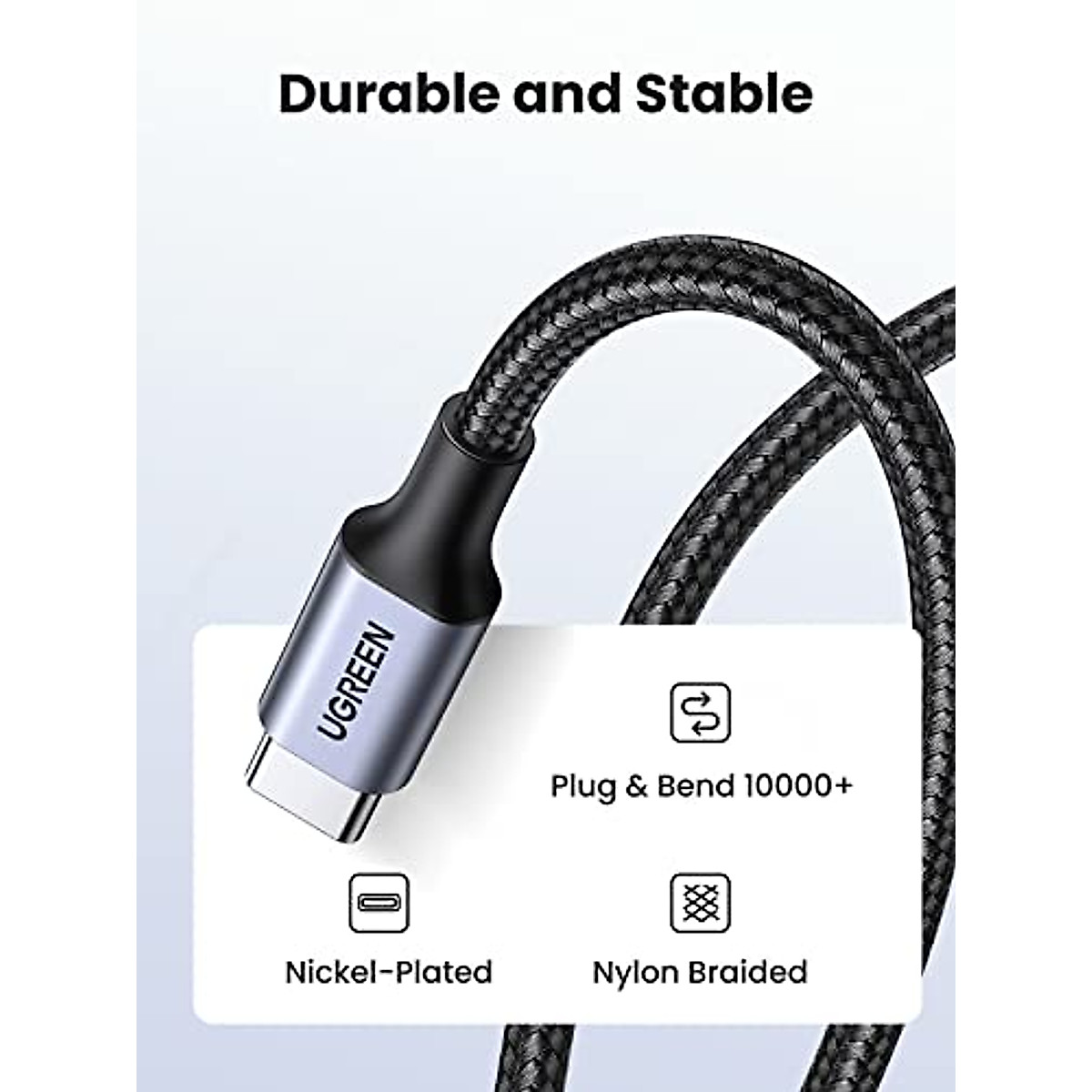 UGREEN USB C Charger Cable 2-Pack 60W PD 3.0 USB C Cable Compatible with Samsung Galaxy S23/22/Z Fold/Z Flip, Google Pixel 7/6A MacBook Air iPad Pro/Mini iPad 10, PS5, Switch, etc. 6.6FT