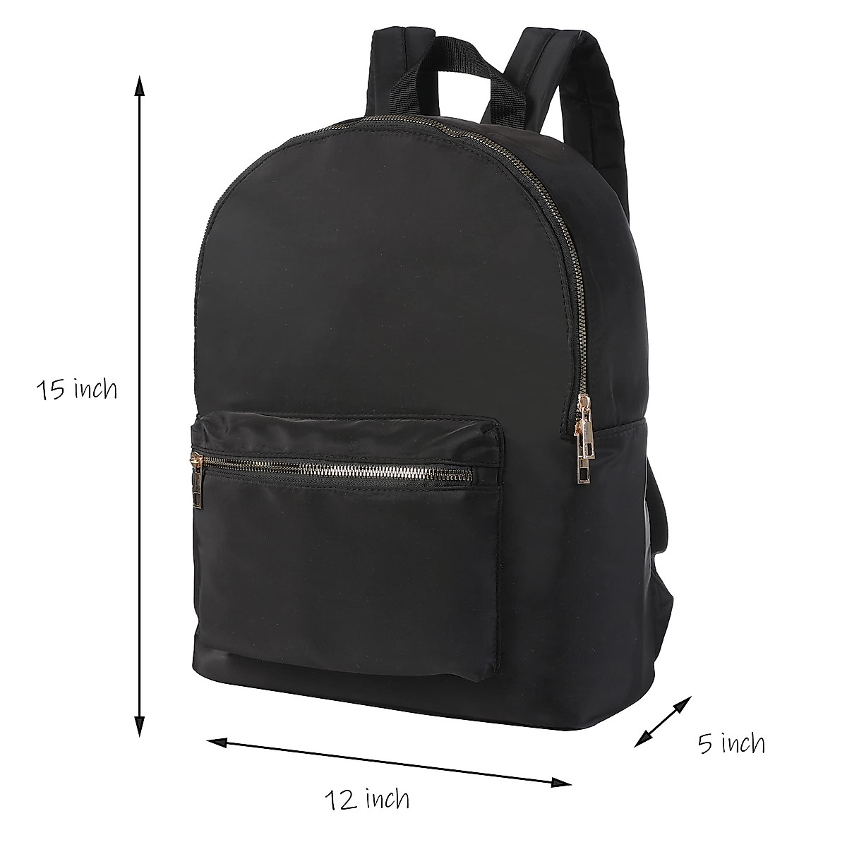 wonshia Preppy school backpack Lightweight Water Resistant Casual nylon College Backpack for teenage girls Casual travel Daypack outdoor（Preppy-black）