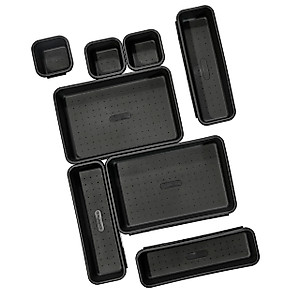 madesmart 8-Piece Interlocking Bin Pack - Granite | VALUE COLLECTION | Customizable Multi-Purpose Storage | Durable | Easy to Clean | BPA-Free (59601)