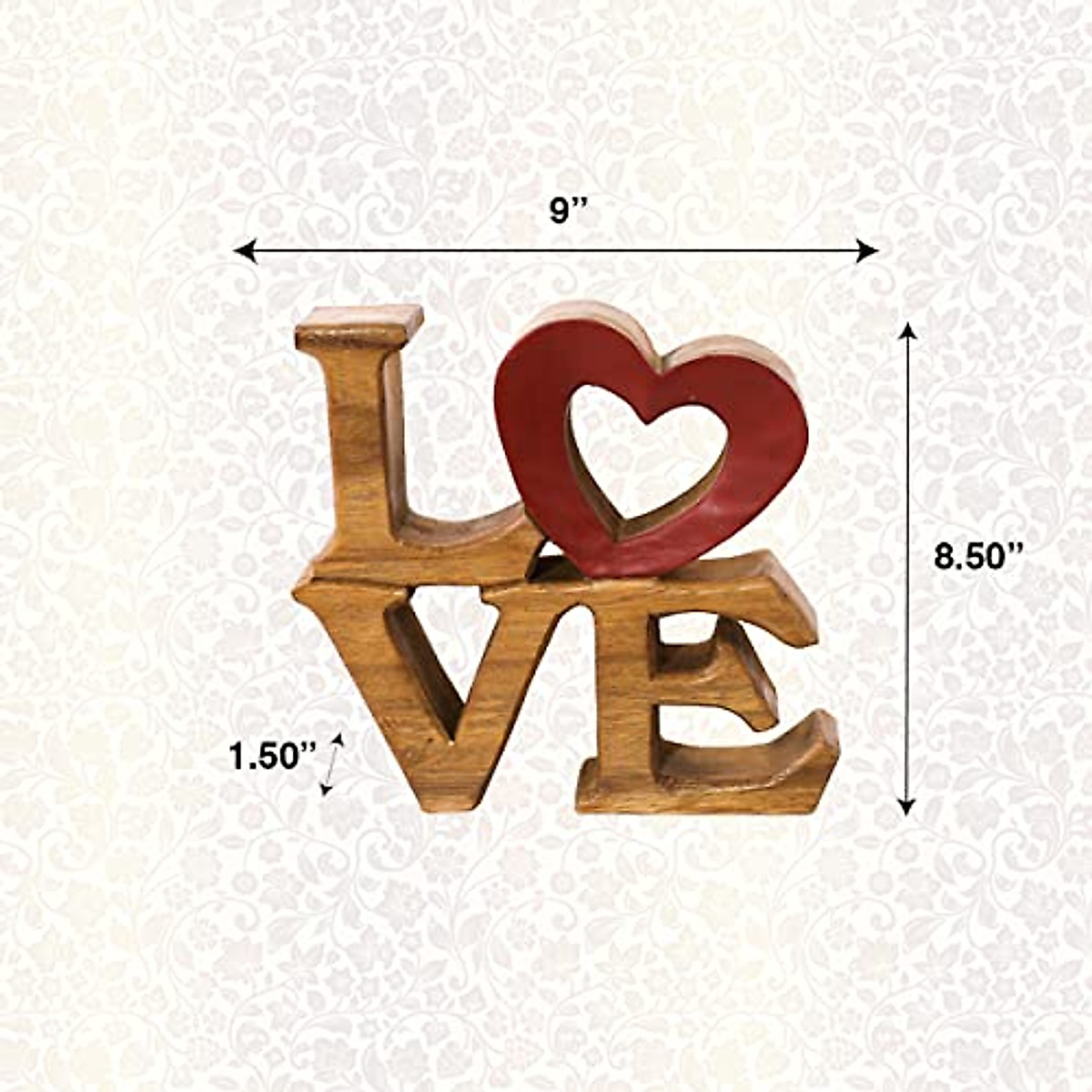 Decozen Handcrafted Solid Wood Sculpture from Daughter, Son, Husband - Ideal for Home, Mantel, Fireplace, and Foyer Decor - Tabletop Accent