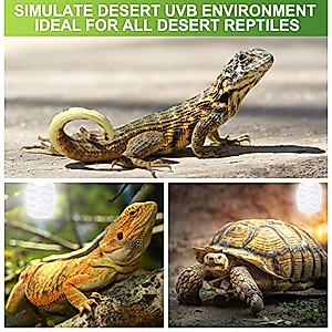4 Pcs UVB Reptile Light 10.0, Reptile UVB Bulb, UVB Bulb for Desert Tropical/Sub Tropical Reptiles Fluorescent Simulation Color Reptile UVB Light for Turtle, Bearded Dragon, Lizard, Gecko (26 Watt)