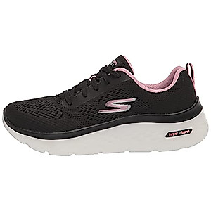 Skechers Women's GO Walk Hyper Burst-Space Insight Sneaker, Black/Pink, 7.5