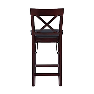 Linon Triena X Back Folding Counter Stool, Brown