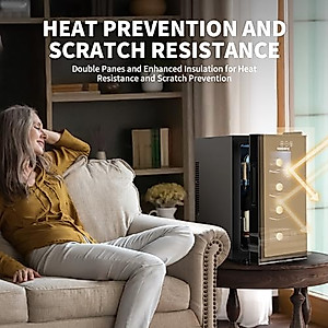 NEEDONE Wine Cooler Fridge, 8 Bottle Wine Chiller with Wine Rack/Lighting, Fast Cooling Thermoelectric Queit Wine Cabinet Cellar for Red White, Energy Efficient Gifts for Women Men