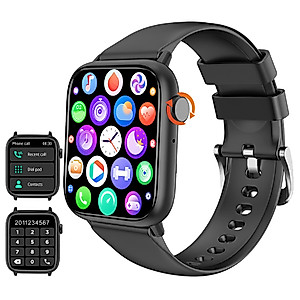 Smart Watch 2023 Answer Make Call, 1.85" Smartwatch for Android iPhone with Voice Control, Heart Rate/ SPO2/Blood Pressure/Sleep Monitor, IP67 Waterproof Step Counter Fitness Tracker for Men Women