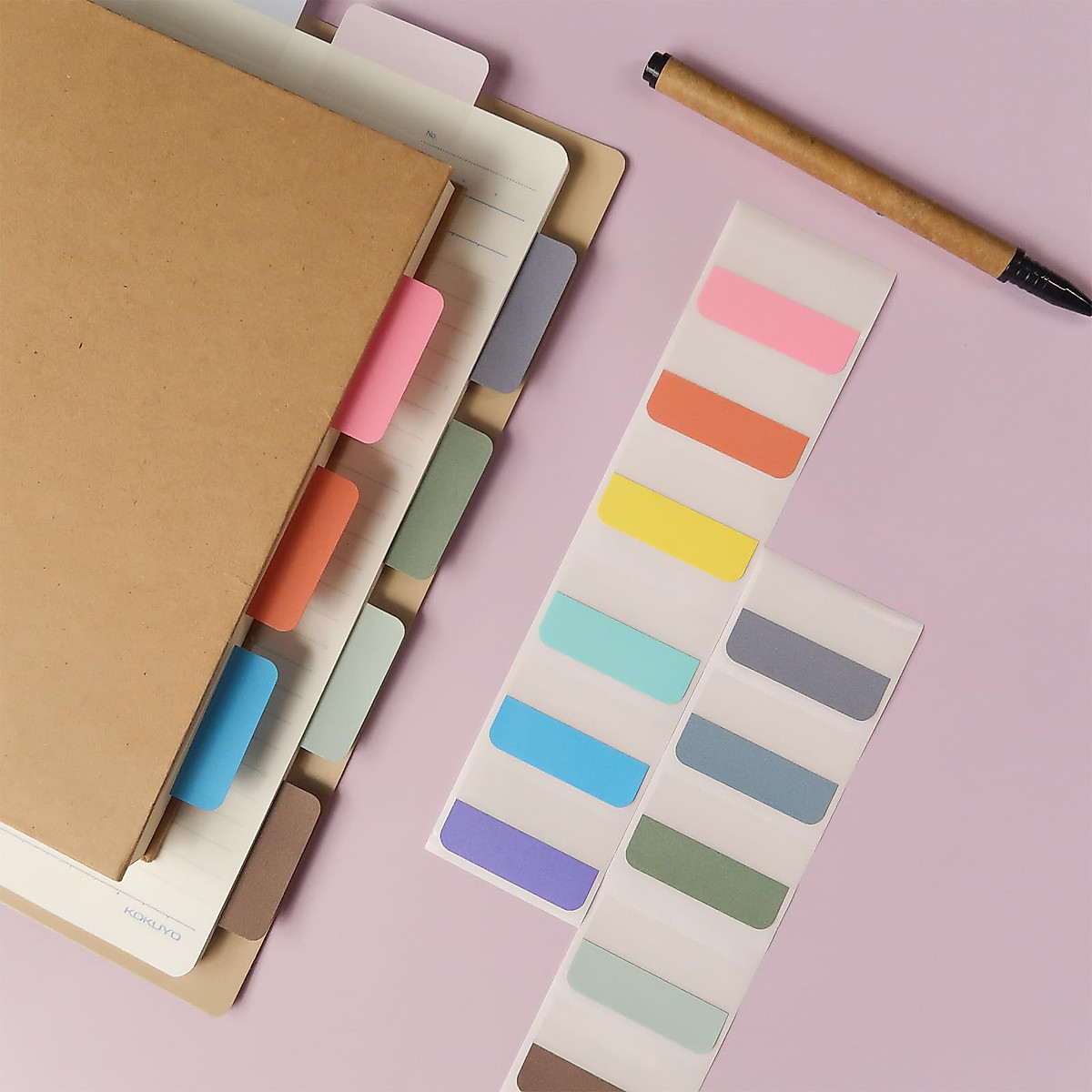 Lumintutu 18 Colors 360pcs Sticky Index Tabs, Large Book Annotation Tabs Repositionable Page Markers Labels for Notebooks, Bible, Binder, File Folder, Planner and Journaling Supplies (1.8×1.1 Inch)