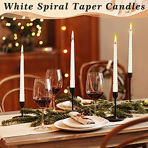 Dyrfolm 16 PCS Spiral Taper Candles,White Spiral Candle,10 Inch Twisted Taper Candles,Unscented Twisted Candlesticks,Dripless Long Candle Sticks for Wedding,Party,Dinner and Home Decoration