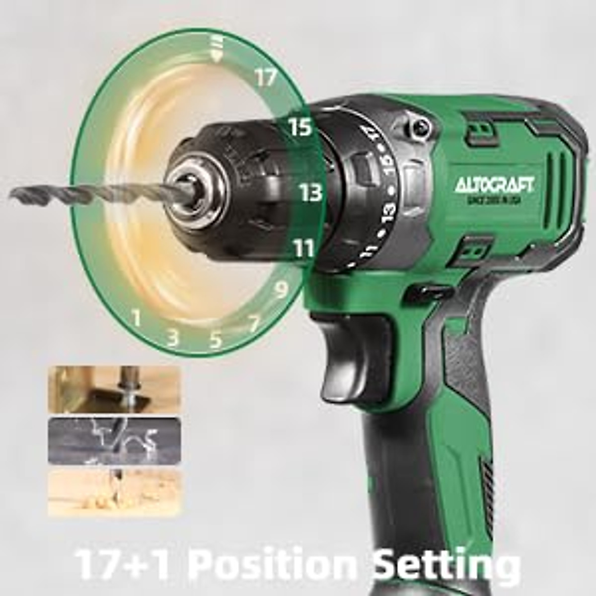 ALTOCRAFT Cordless Drill/Driver Kit 3/8",20V Max Electric Battery Power Drill Set w/22-Piece Accessories,Keyless Chuck,Variable Speed,LED Light,Drilling Wall Wood Metal