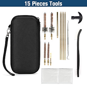 ProCase Gun Cleaning Kit for .223/5.56 Gun with Bore Chamber Brushes, Brass, Jags, Rods and Gun Cleaning Pick in Portable Compact Case Black