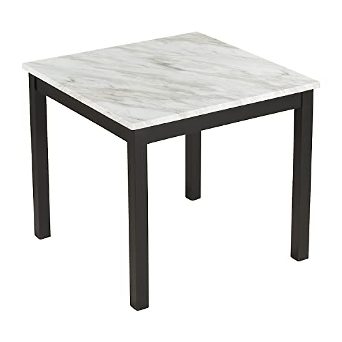 Bellemave 5-Piece Counter Height Dining Table Set Kitchen Table Set with 1 Faux Marble Dining Table and 4 Upholstered-Seat Chairs Square Dining Room Set of 4 for Kitchen, Dining Room (Grey)